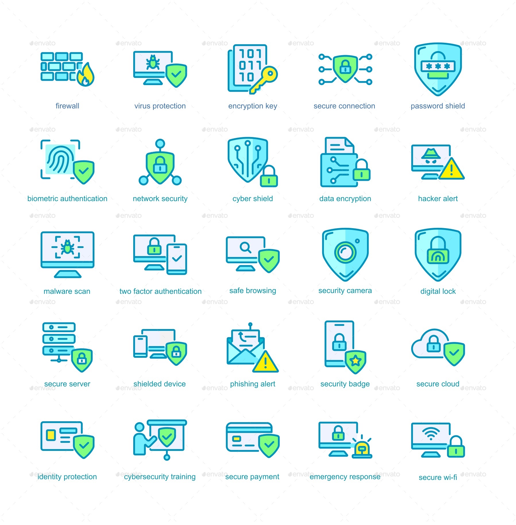Cybersecurity Guardians Icons, Icons | GraphicRiver